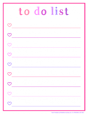 Pretty To Do List - Pink & Purple Ombre Printable - What Mommy Does