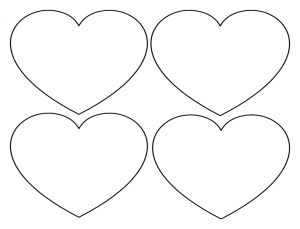 Wide Heart Templates - 4 Large Outlines on One Page - What Mommy Does