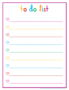 Colorful Printable Daily Checklist for Keeping Up With Stuff