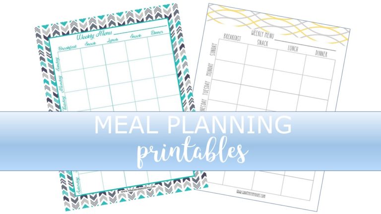 Free Printable Weekly Meal Planning Templates (and a week’s worth of ...