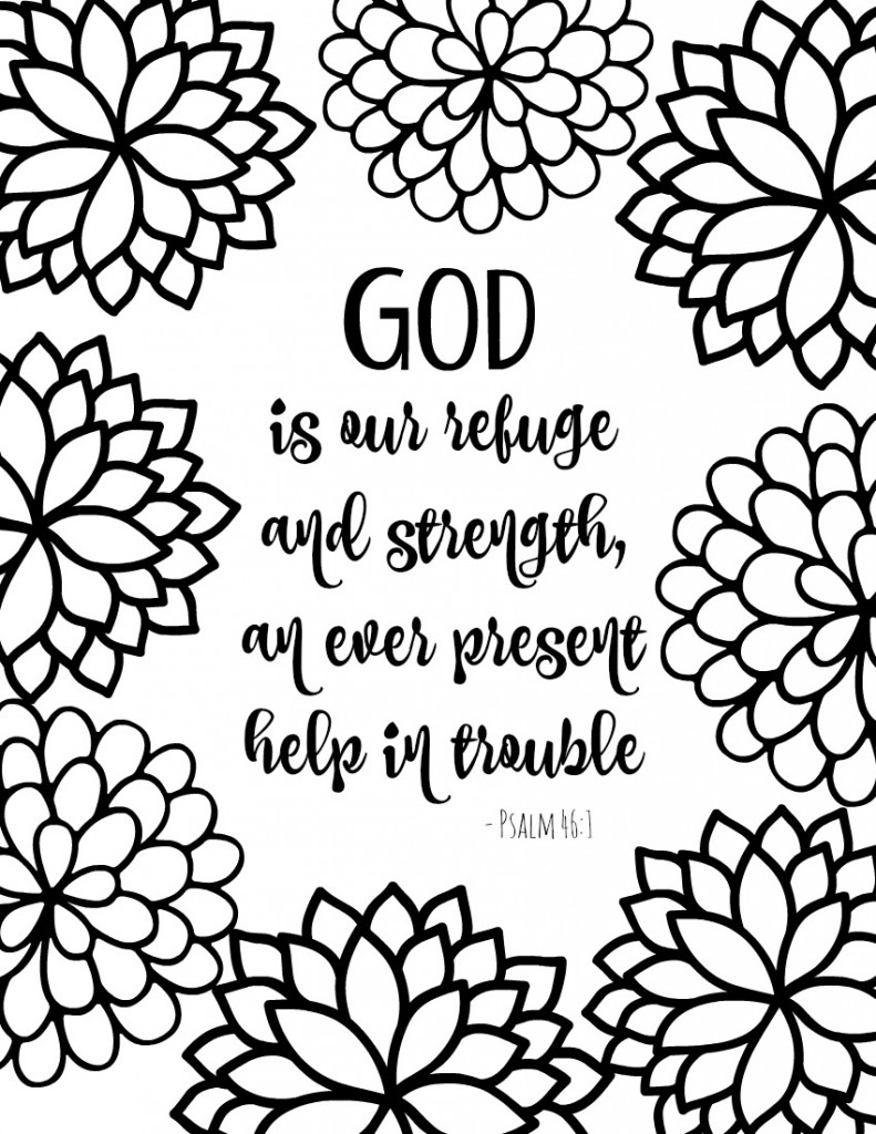 Free Printable Bible Verse Coloring Pages {Pretty Flower Design ...