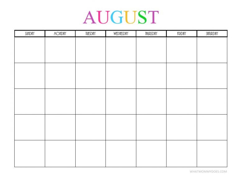 Free Printable Blank Monthly Calendars - 2020, 2021, 2022, 2023+ - What ...