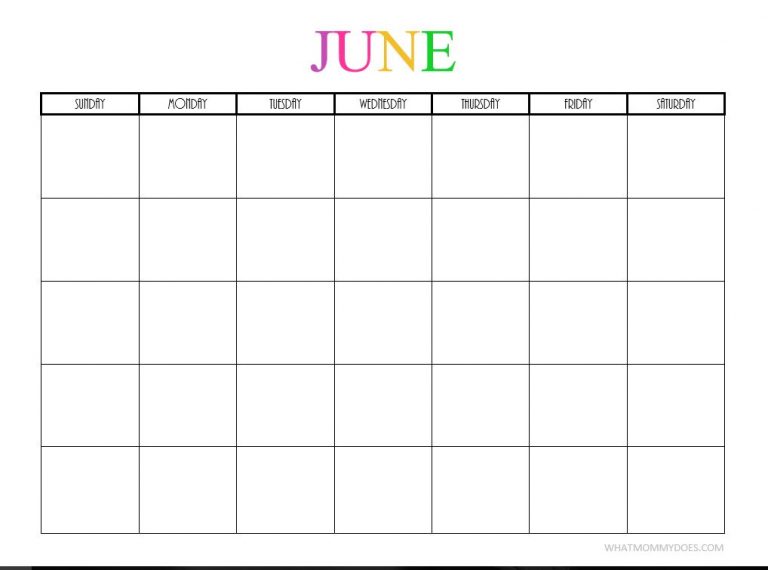 Free Printable Blank Monthly Calendars - 2026, 2027+ - What Mommy Does
