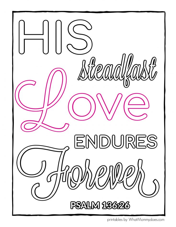 Easy Bible Verse Coloring Page {Psalm 136} - What Mommy Does