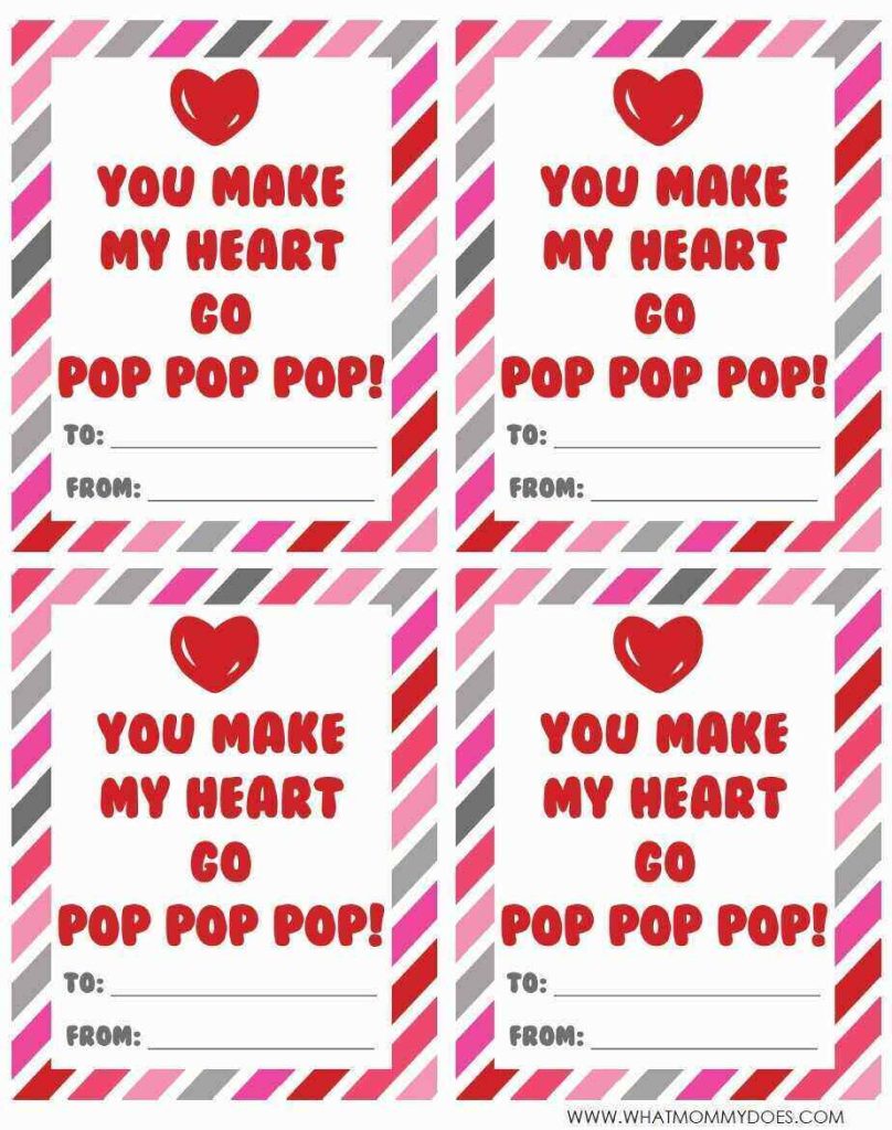 Free Printable "Pop Pop Pop" Valentine's Day Card to Attach to Pop ...
