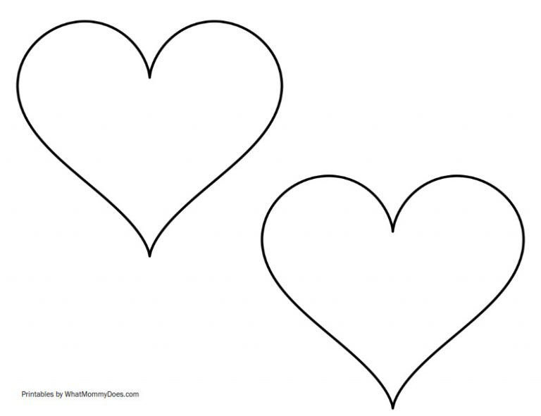 Tall & Pointy Heart Outlines {Free Printable} - What Mommy Does