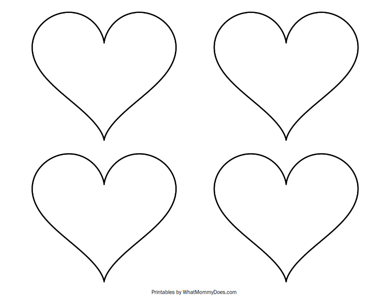 Tall & Pointy Heart Outlines {Free Printable} - What Mommy Does