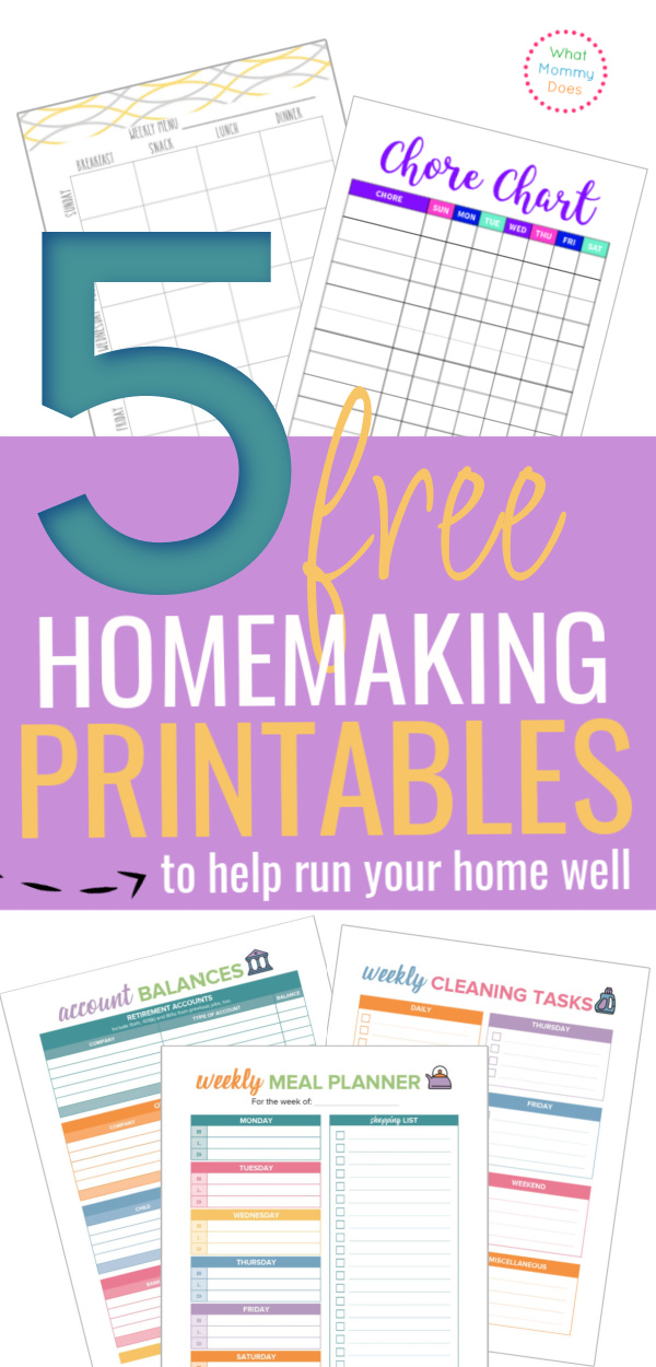5 Free Stay at Home Mom Printables {Cleaning, Meal Planning & More ...