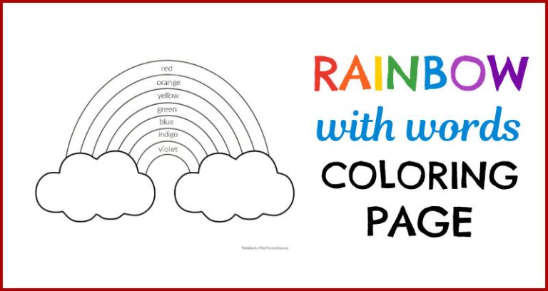 Free Printable Rainbow Coloring Page with Color Names - What Mommy Does